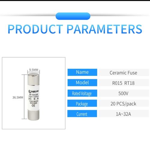 Jual FUSE KERAMIK 10x38 RO15 SEKERING KERAMIK R015 10*38 RT18 RT14 FUSE ...