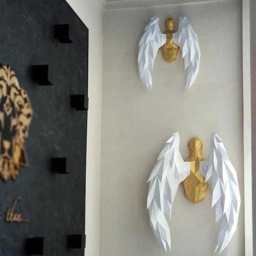 Jual Diskon 3D Papercraft Paper Wall Decor White Angel Wings Art ...