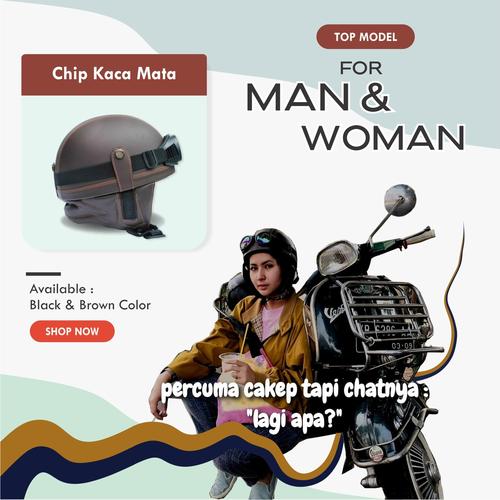 Jual Helm Model Chip Klasik untuk Motor antik jadul setengah kepala ...