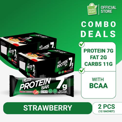 Promo Twin Pack - L-Men Protein Bar Strongberry 12 Sachet - Tinggi ...