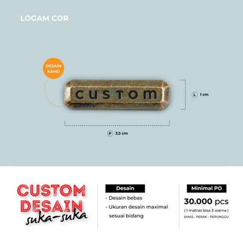 Promo Label Logam Plat Besi Custom Desain Tulisan Nama Gambar Logo ...