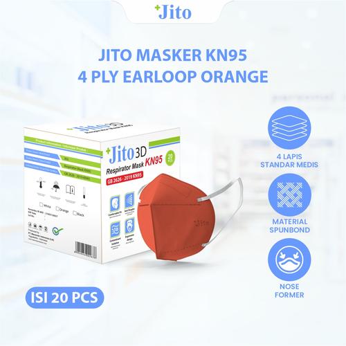Jual JITO Masker KN95 4 Ply Earloop Orange - Box isi 20 pcs - Jakarta ...