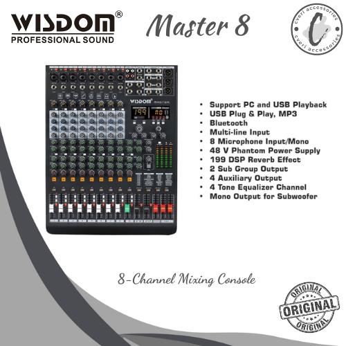Jual Wisdom Master 8 Mixer 8-Channel with Bluetooth & Efek Original ...