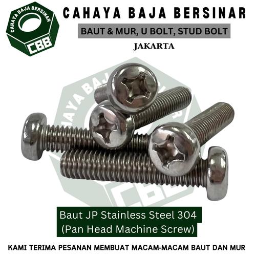 Jual Baut JP Stainless Steel 304 M3 (Pan Head Machine Screw) - M3 x 10mm - Jakarta Barat ...