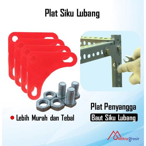 Jual Plat Mur Baut Siku Lubang / Baut Siku Lubang Besi /Plat Baut Siku Rak - Mur+Baut Kuning ...