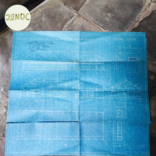 Jual Blueprint Antik Cetak Biru Gedung Balaikota Stadsgemeente Bandoeng ...