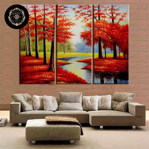 Jual lukisan panel pemandangan alam 3pcs UK 80x40cm - Kab. Bandung ...