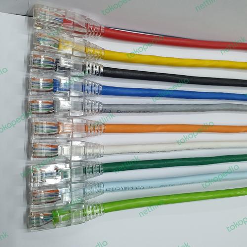 Jual patch cord cat 6 25 cm merah, kabel lan 25cm cat 6 siap pakai ...