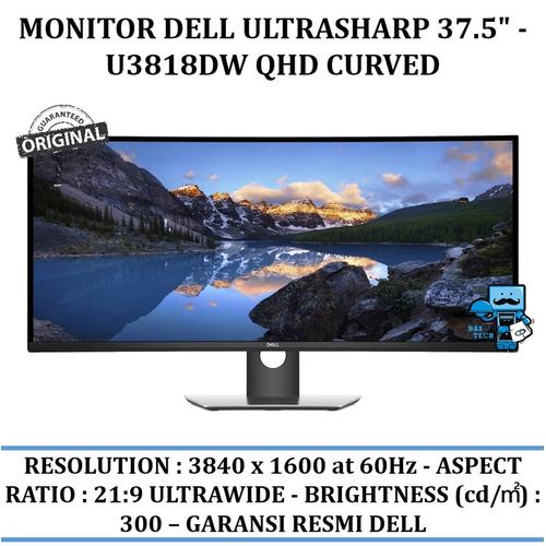 Promo Monitor Dell Ultrasharp 37.5" U3818dw Qhd Curved - Garansi Resmi Cicil 0% 3x - Jakarta ...