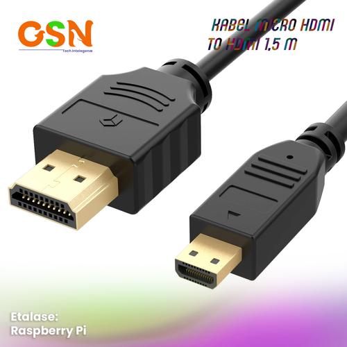 Jual Micro HDMI to HDMI - Raspberry pi 2, 3, 4, model B - 1,5 M - Kab ...