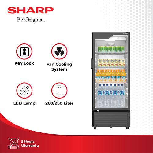 Promo Sharp Showcase Display Cooler SCH-250FS Black 260L Cicil 0% 3x ...