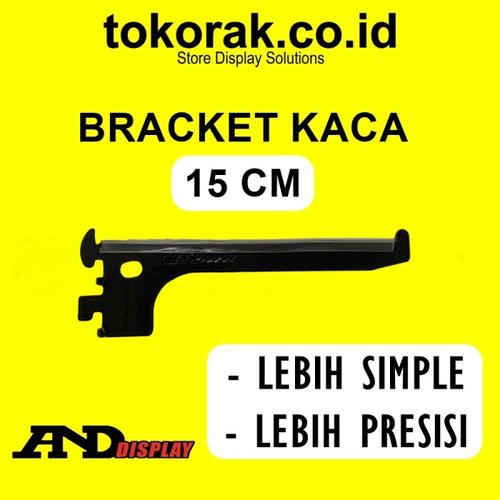 Jual BRACKET KACA 15 CM HITAM DAUN BRAKET SIKU AMBALAN RAK DINDING 15CM ...