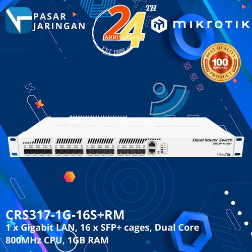 Jual Mikrotik Cloud Router CRS317-1G-16S+RM Layer3,16 SFP+ ports ...