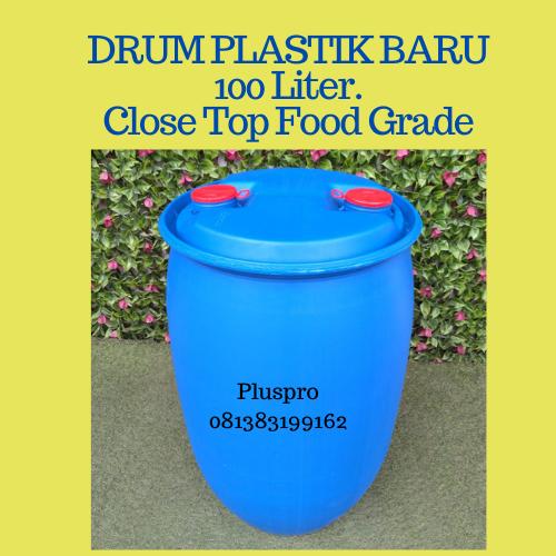 Jual 100 L Drum Jerigen Food Grade 100% baru tong biru Minum HDPE liter ...