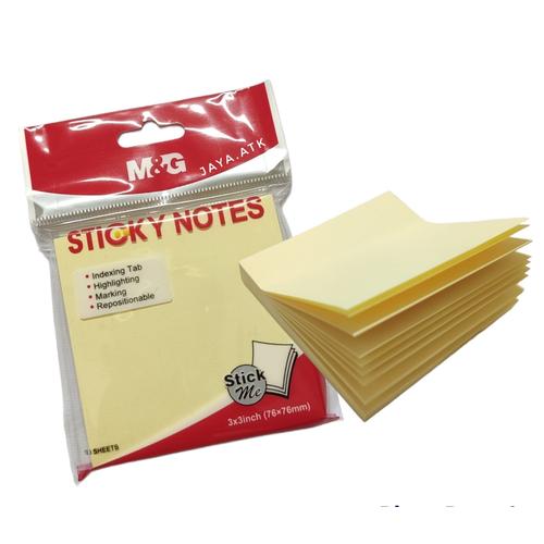 Jual STICKY NOTES MEMO TEMPEL 76X76 YELLOW KUNING POLOS M&G YS-65 100 ...