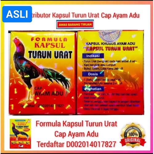 Jual FORMULA KAPSUL TURUN URAT 4 CAPSUL CAP AYAM ADU OBAT AYAM TURUN ...