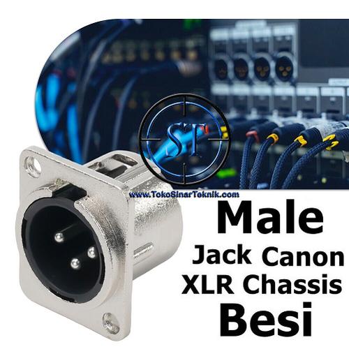 Jual Jack Canon Xlr Body Besi Metal Silver Connector Panel Chassis 3P Male - Kota Serang ...