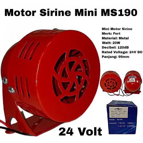 Jual Motor Sirine Mini MS190 DC 24V Fort Baby Siren Alarm Listrik MS ...