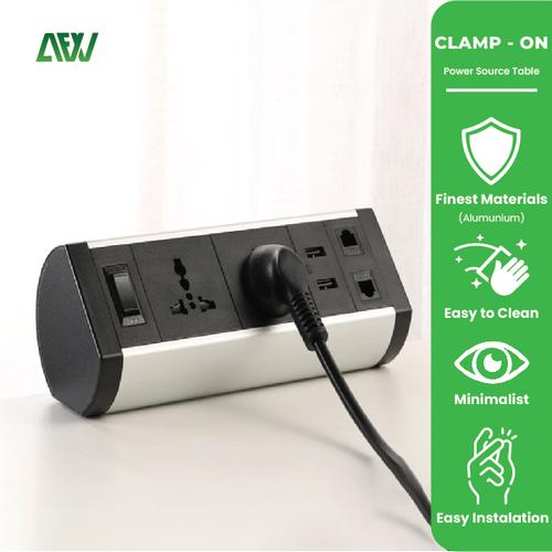 Jual CLAMP-ON Stop Kontak Meja Jepit Clamp On Desk Socket Meja Power ...