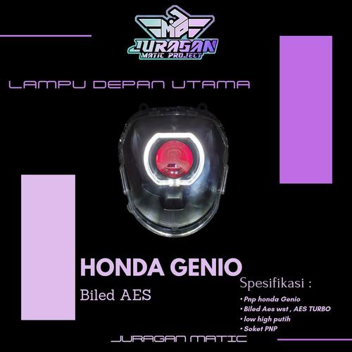 Jual lampu depan motor Honda Genio custom biled aes turbo demon RGB ...