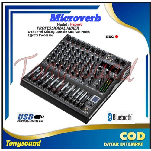 Jual Mixer audio microverb neo m8 mixer 8 channel neom8 BLUETOOTH ...