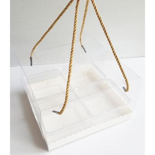 Jual 10 pc CAKE BOX 20 CM KUE DUS PACKAGING KUE MIKA TRANSPARAN HANDLE ...