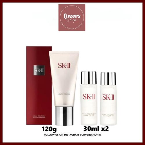 Jual SK-II/SK2/SKII/SK II GENLTE CLEANSER 120 G + CLEAR LOTION 30 ML X 2 PC - Jakarta Utara ...