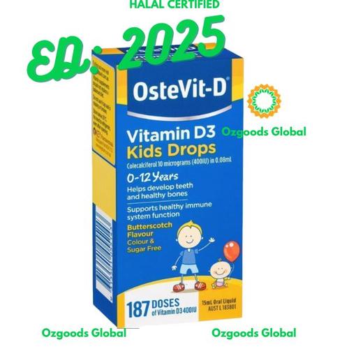 Jual OSTELIN OSTEVIT KID KIDS VITAMIN D D3 LIQUID ORAL - HALAL ...