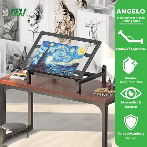 Promo ANGELO Meja Gambar Arsitek Meja Lukis Drafting Table Meja Belajar ...