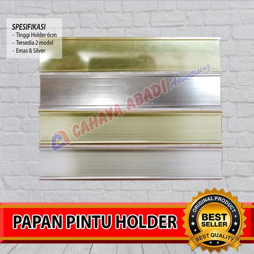 Jual Name Plate Holder | Sliding Pintu atau Ruangan - Silver Garis, 25 ...