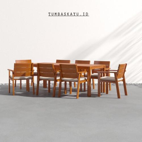 Jual Set Meja Makan Outdoor Kayu Jati Set Meja Makan Taman - Tumbas ...