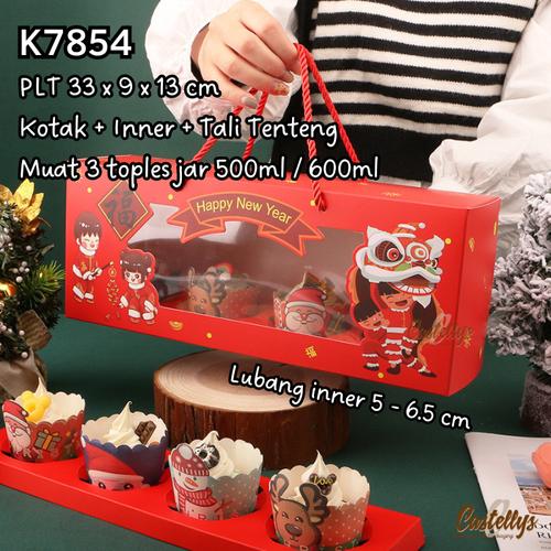 Jual Kotak Box Imlek K7854 Cupcake Pudding Toples Kue Kering Hampers ...