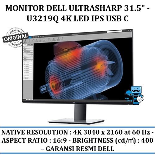 Promo Monitor Dell Ultrasharp 31.5" U3219q 4k Led Ips Usb C - Garansi Resmi Cicil 0% 3x ...