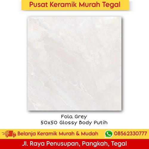 Jual Keramik Lantai 50x50 Mengkilap Fola Grey Abu Motif Minimalis - Kab ...