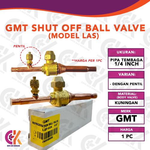 Jual GMT Shut Off Ball Valve Tembaga Model Las Ukuran 1/4 Inch - Dengan ...