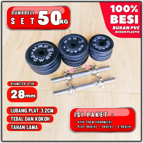Jual DUMBBELL / BARBEL 2 SET 25KG - TOTAL 50KG - 28mm/MUR - Kab ...