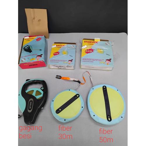 Jual Meteran stamvick gagang besi 50 meter, fiber 30 meter, fiber 50 ...