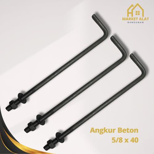 Jual Baut Angkur L Hitam 5/8" x 40 cm (16 mm x 40 cm) + Mur + Ring 16 ...