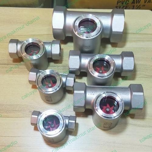 Jual sight glass flow indicator stainless stell 304 drat 2" inch ...