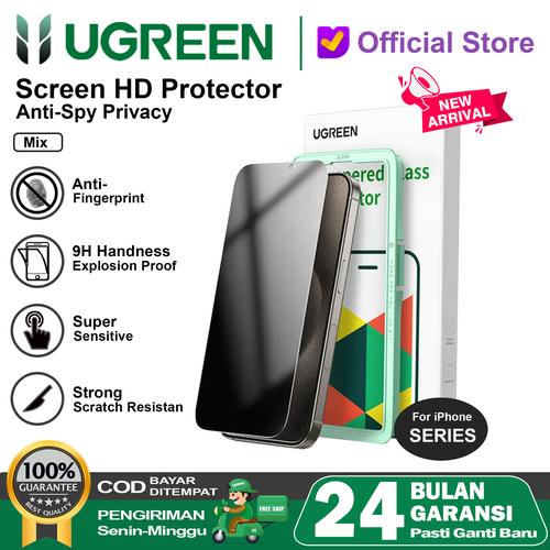 Promo UGREEN Anti Spy Tempered Glass iPhone 13 14 15 Series Full Screen ...