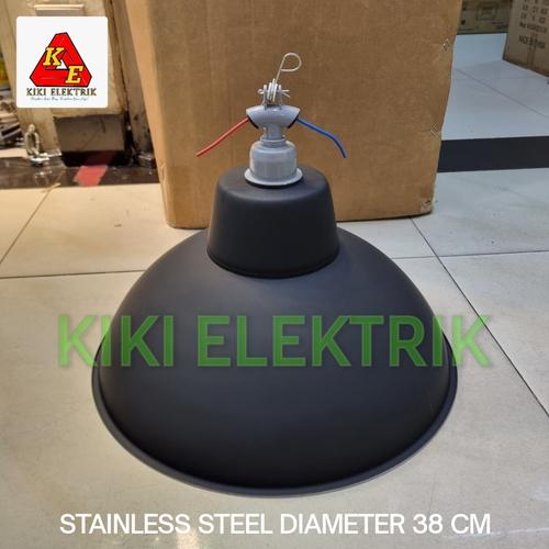 Jual Kap Lampu Gantung Stainless Hitam 38 cm Reflector Silver + Fitting WD - Jakarta Pusat ...