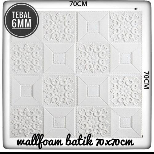 Jual wallpaper foam peredam panas pada plafon-batik kristal putih polos ...