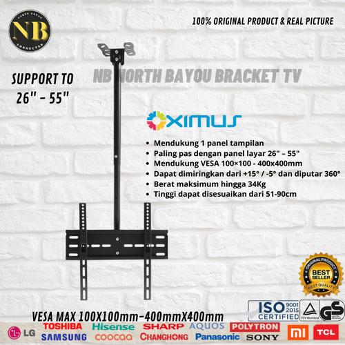 Jual BRACKET TV GANTUNG PLAFON 60 58 55 50 49 43 40 INCH ADJUSTABLE ...