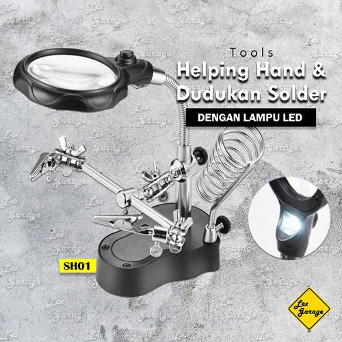 Promo Penjepit PCB Dudukan Solder Kaca Pembesar Alat Pegangan Helping ...