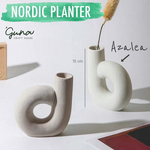 Jual Azalea - Concrete Nordic Vase - Vas Bunga Scandinav - Dekorasi Unik - Putih - Kota Bandung ...