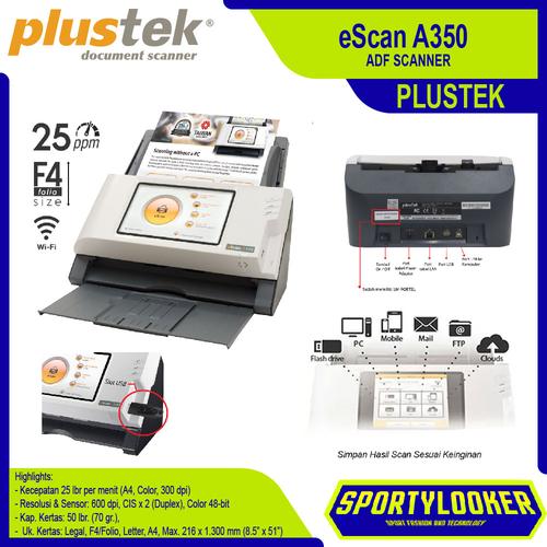 Jual Scanner Plustek eScan A350 ADF | F4 | 25 ppm - Kota Depok - SportyLooker | Tokopedia