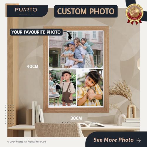 Jual Cetak Foto Bingkai Kolase Frame Coklat | Custom Foto 30x40 12R ...