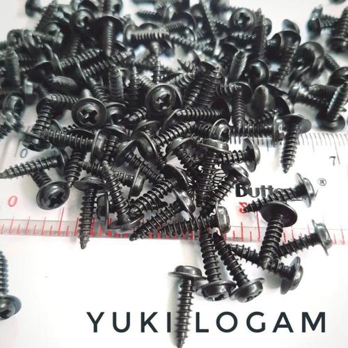 Jual 100 pcs sekrup hitam 3x6 3x8 3x10 3x12 3x14 sekrup kuning sekrup ...