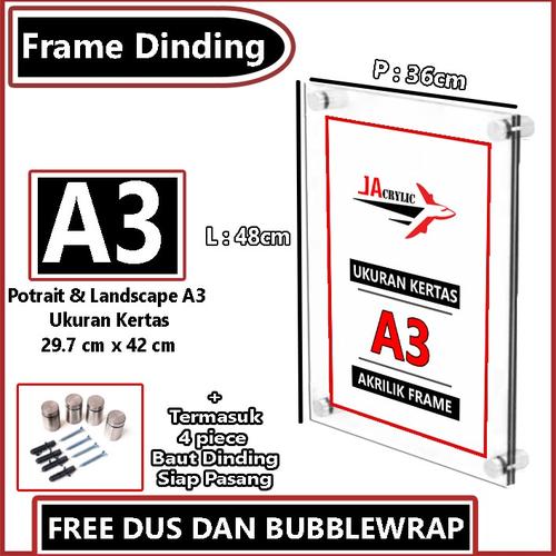 Jual FRAME DINDING AKRILIK / BINGKAI / DISPLAY POSTER AKRILIK A3 - Kab. Tangerang - JET Indo ...
