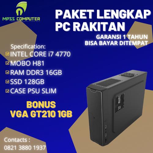 Jual CPU / PC RAKITAN I7 4770 RAM 16GB SSD 128GB VGA 1GB CASE SLIM - Jakarta Pusat - MPSS ...